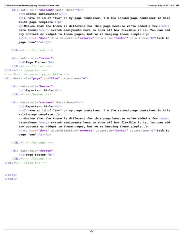 Index of jquery template 2 Minuteman Summer Web Dev. | PDF