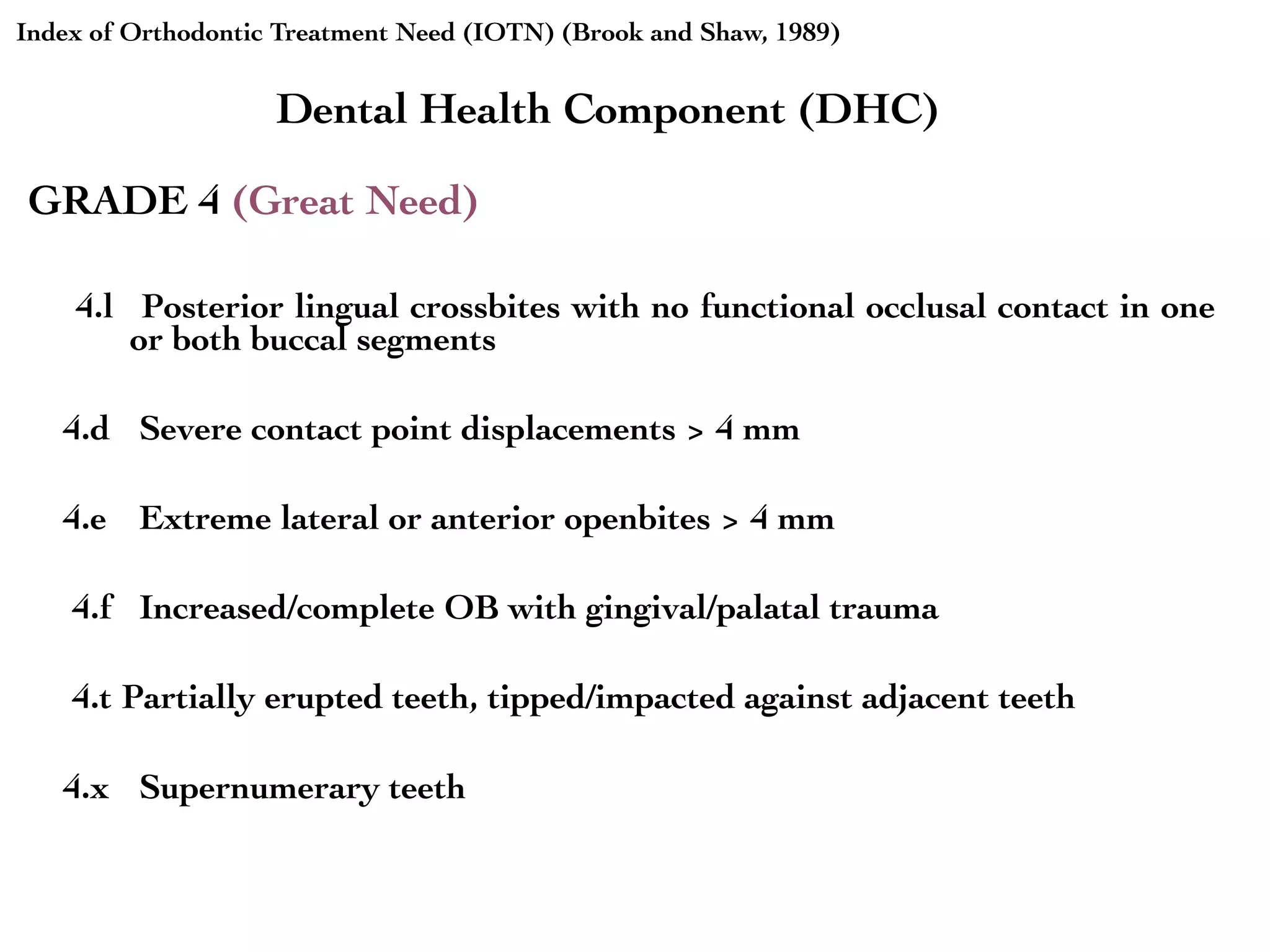 Index of Orthodontic Treatment Need (IOTN) | PDF