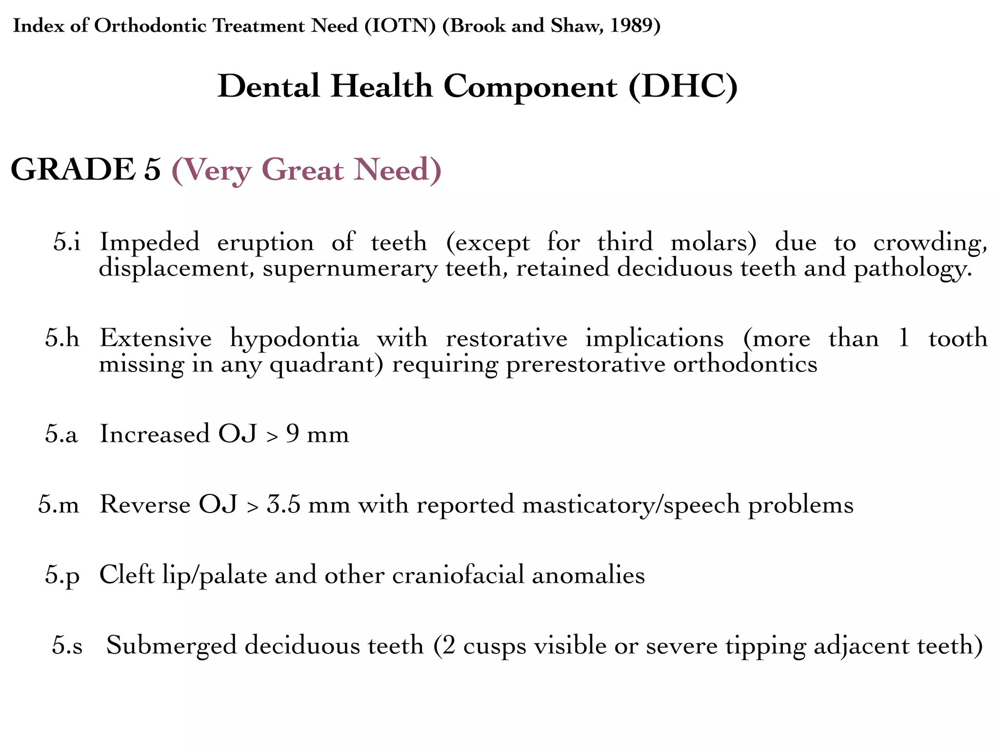 Index of Orthodontic Treatment Need (IOTN) | PDF