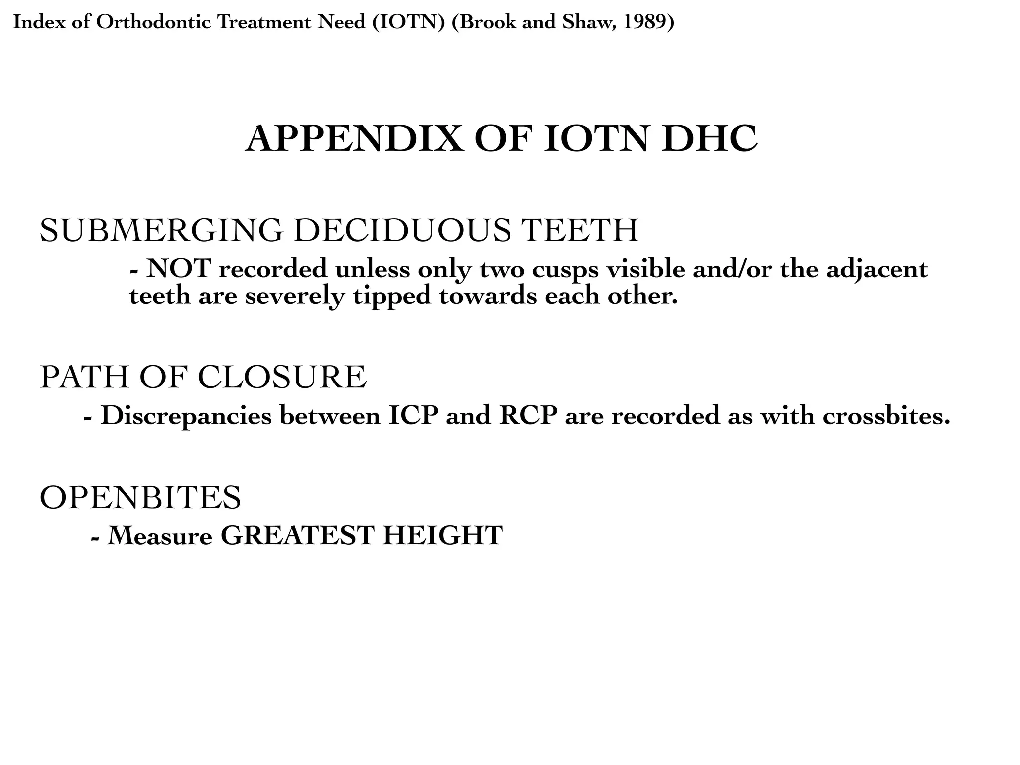 Index of Orthodontic Treatment Need (IOTN) | PDF
