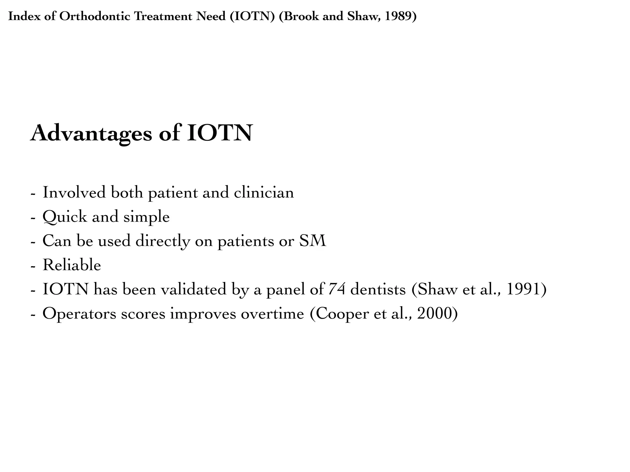 Index of Orthodontic Treatment Need (IOTN) | PDF