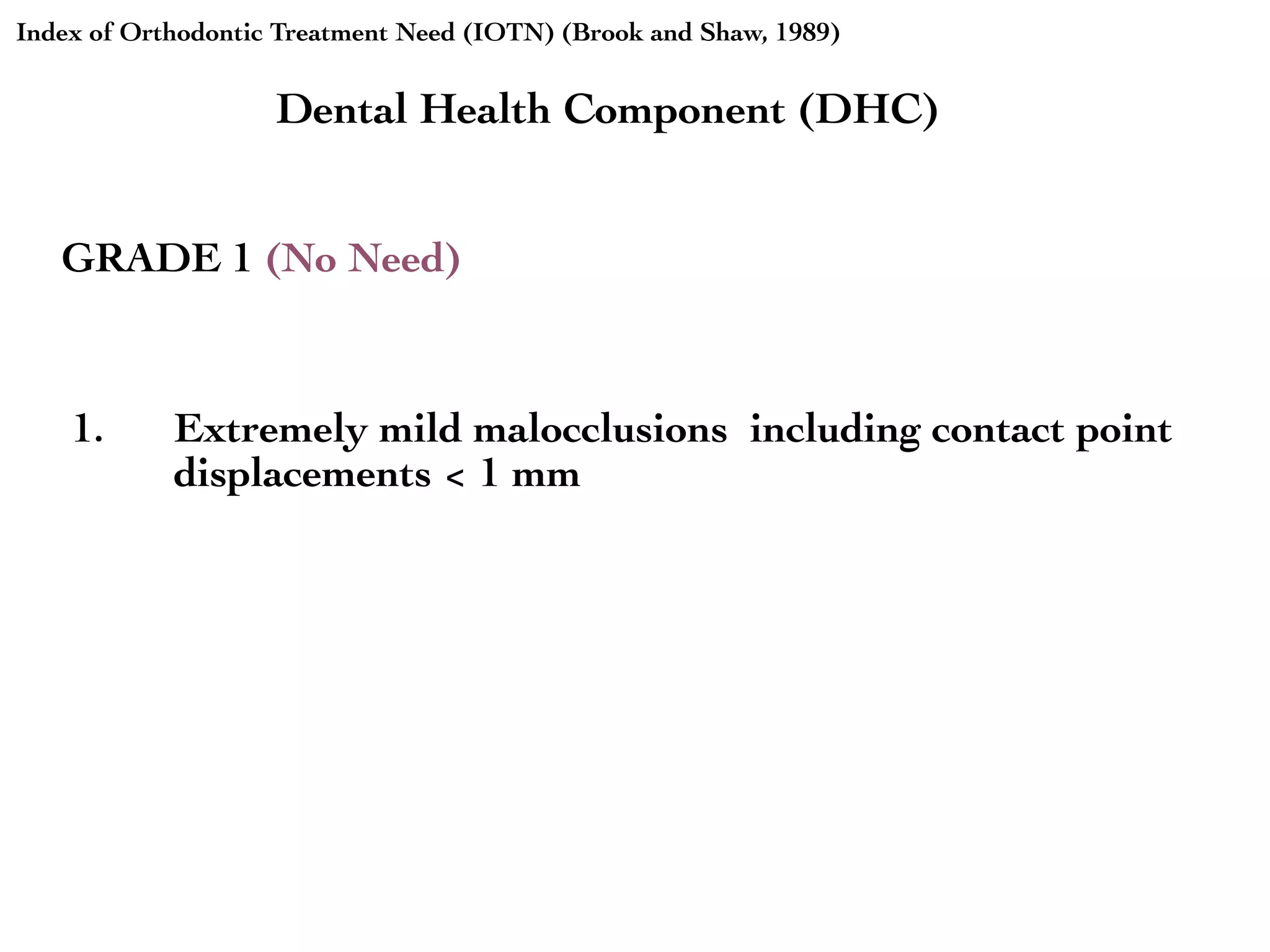 Index of Orthodontic Treatment Need (IOTN) | PDF