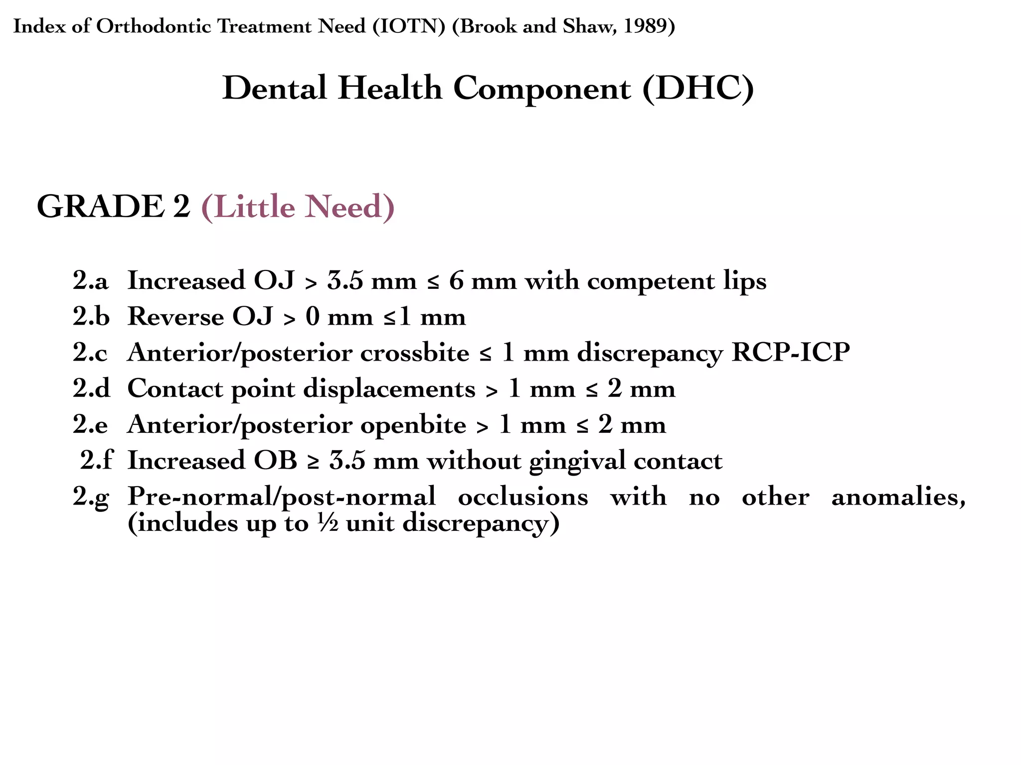 Index of Orthodontic Treatment Need (IOTN) | PDF