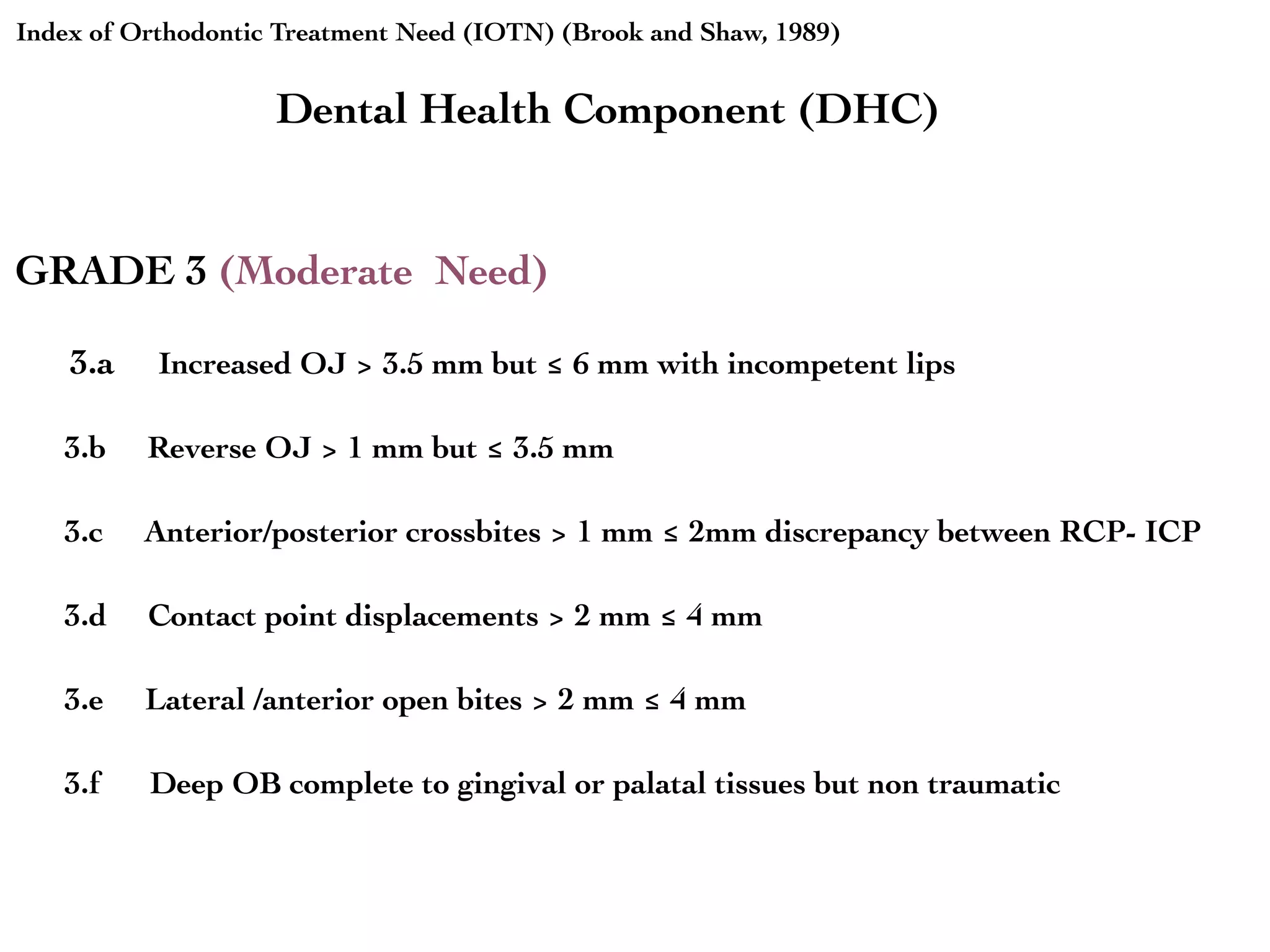 Index of Orthodontic Treatment Need (IOTN) | PDF