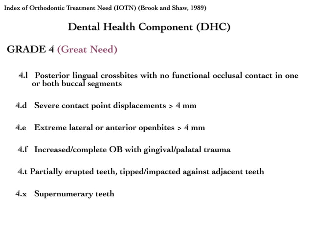 Index of Orthodontic Treatment Need (IOTN) | PDF