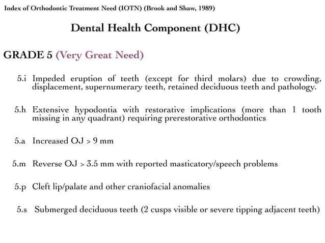 Index of Orthodontic Treatment Need (IOTN) | PDF