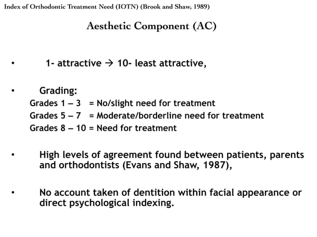Index of Orthodontic Treatment Need (IOTN) | PDF