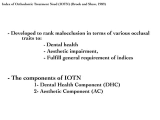 Index of Orthodontic Treatment Need (IOTN) | PDF