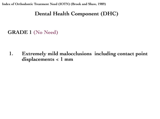 Index of Orthodontic Treatment Need (IOTN) | PDF