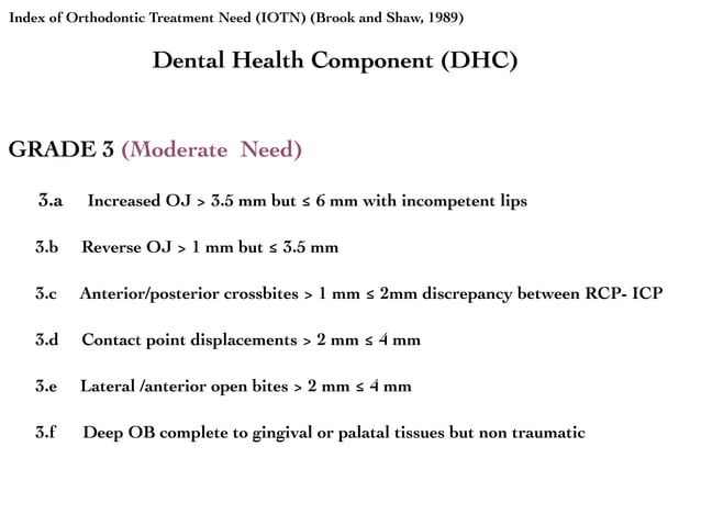 Index of Orthodontic Treatment Need (IOTN) | PDF