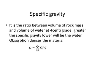 Index properties of rock | PPTX