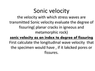 Index properties of rock | PPTX