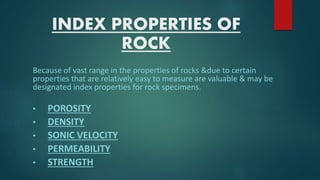 Index properties of rocks | PPTX