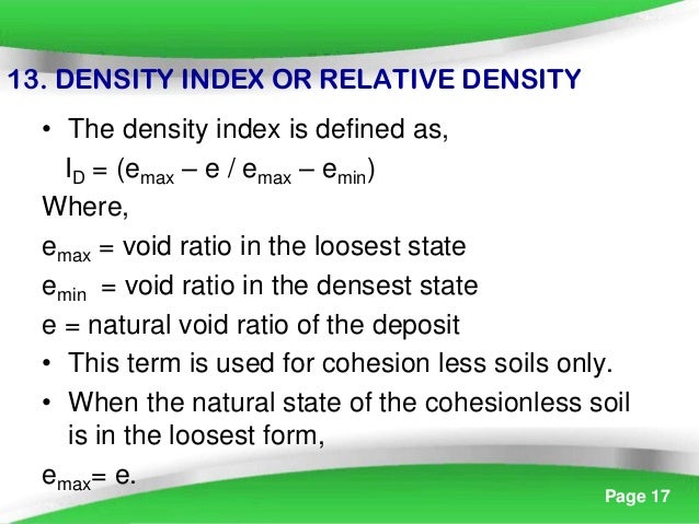 Index property of soil