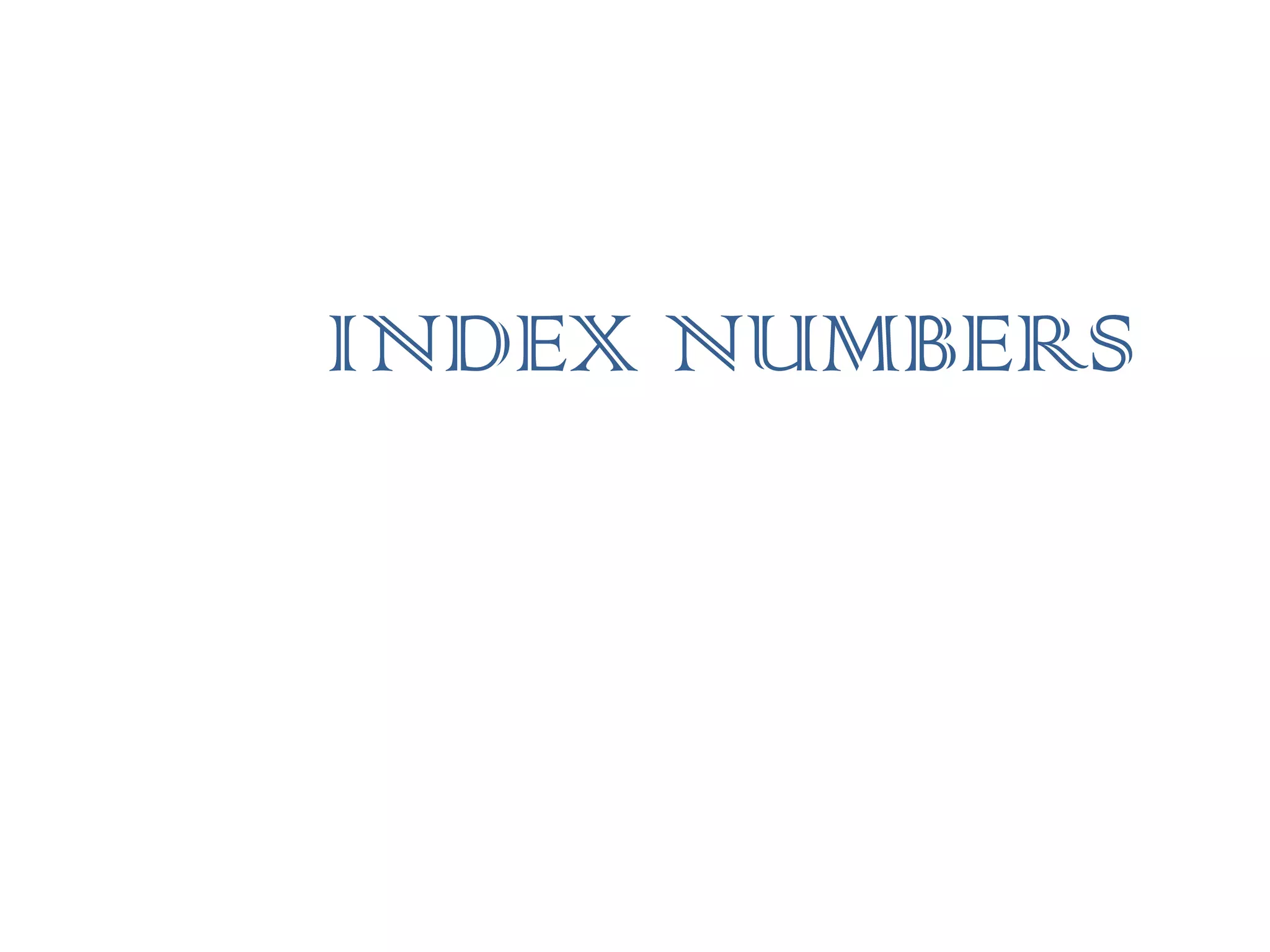 Index Numbers | PPT