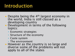 Development issues facing India | PPTX