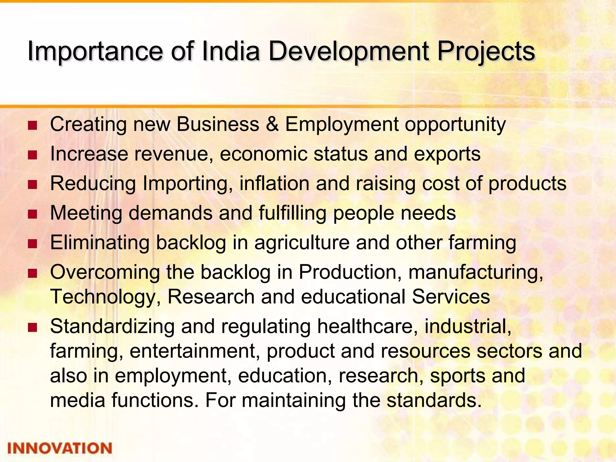 India development projects | PPTX