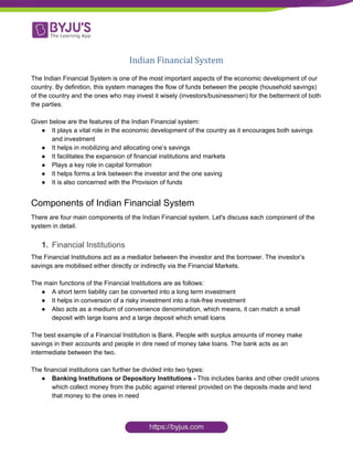India-Financial-System | PDF