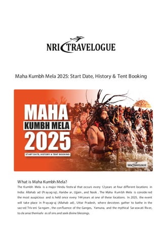 Mahakumbh 2025 Facts and Stats: Know About Prayagraj | PDF