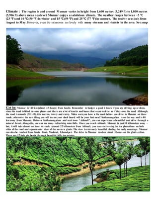 MUNNAR HILLSTATION AT KERALA, INDIA | DOCX