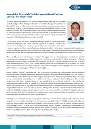 Automobile Sector: Case for India - Pakistan Trade | PDF