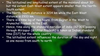 India- size and location it is a social studies chapter | PDF