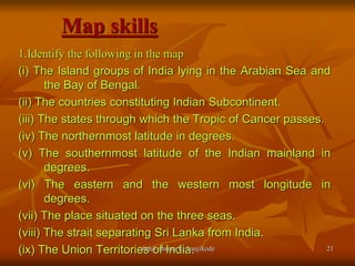 India size & Location Geography class -9 CBSE | PDF