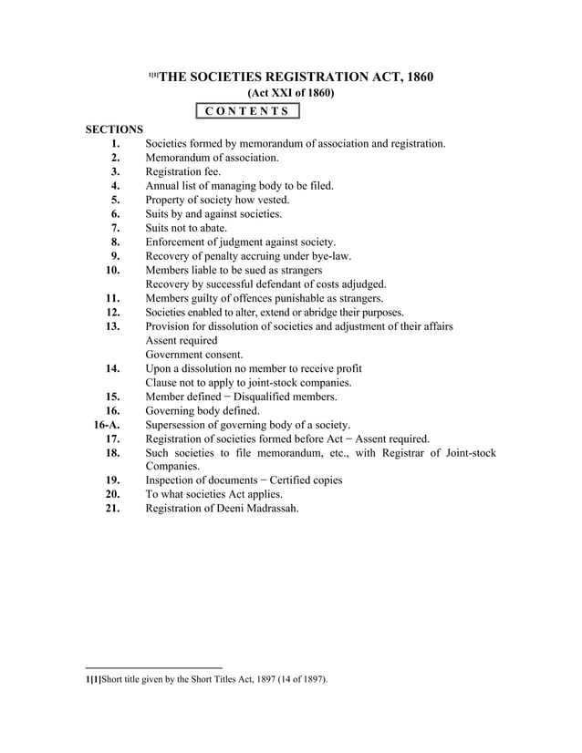 India societies-registration-act | PDF