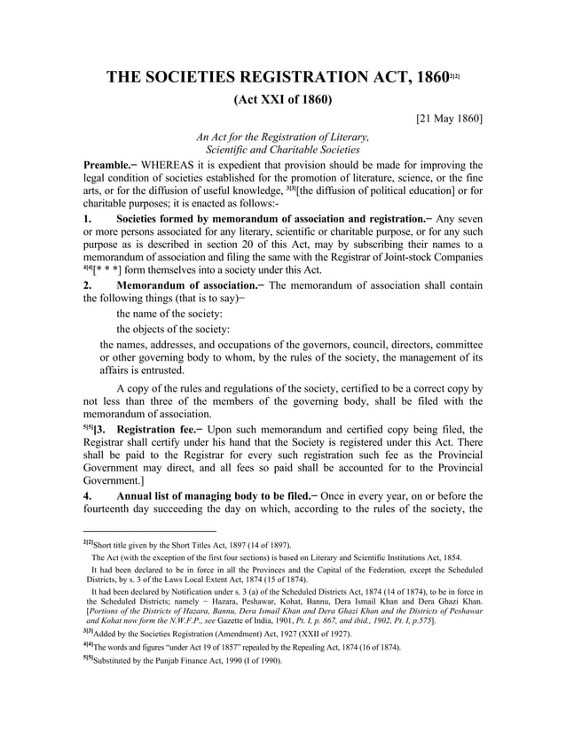 India societies-registration-act | PDF