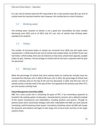 India state education report - rajasthan | PDF