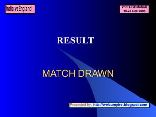 India vs England: 2nd Test Score card | PPT