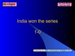 India vs England: 2nd Test Score card | PPT
