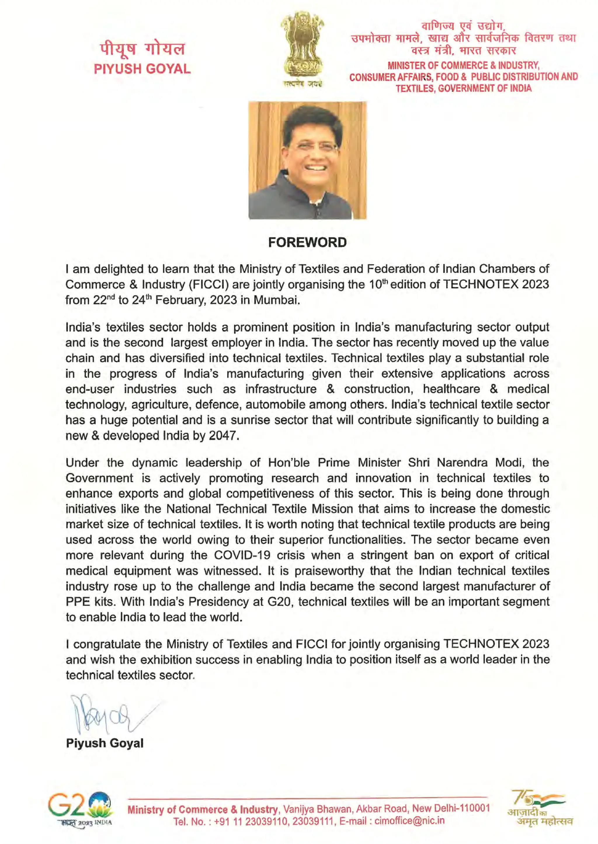 India 2047_Vision & Strategic Roadmap for Technical Textiles in India ...