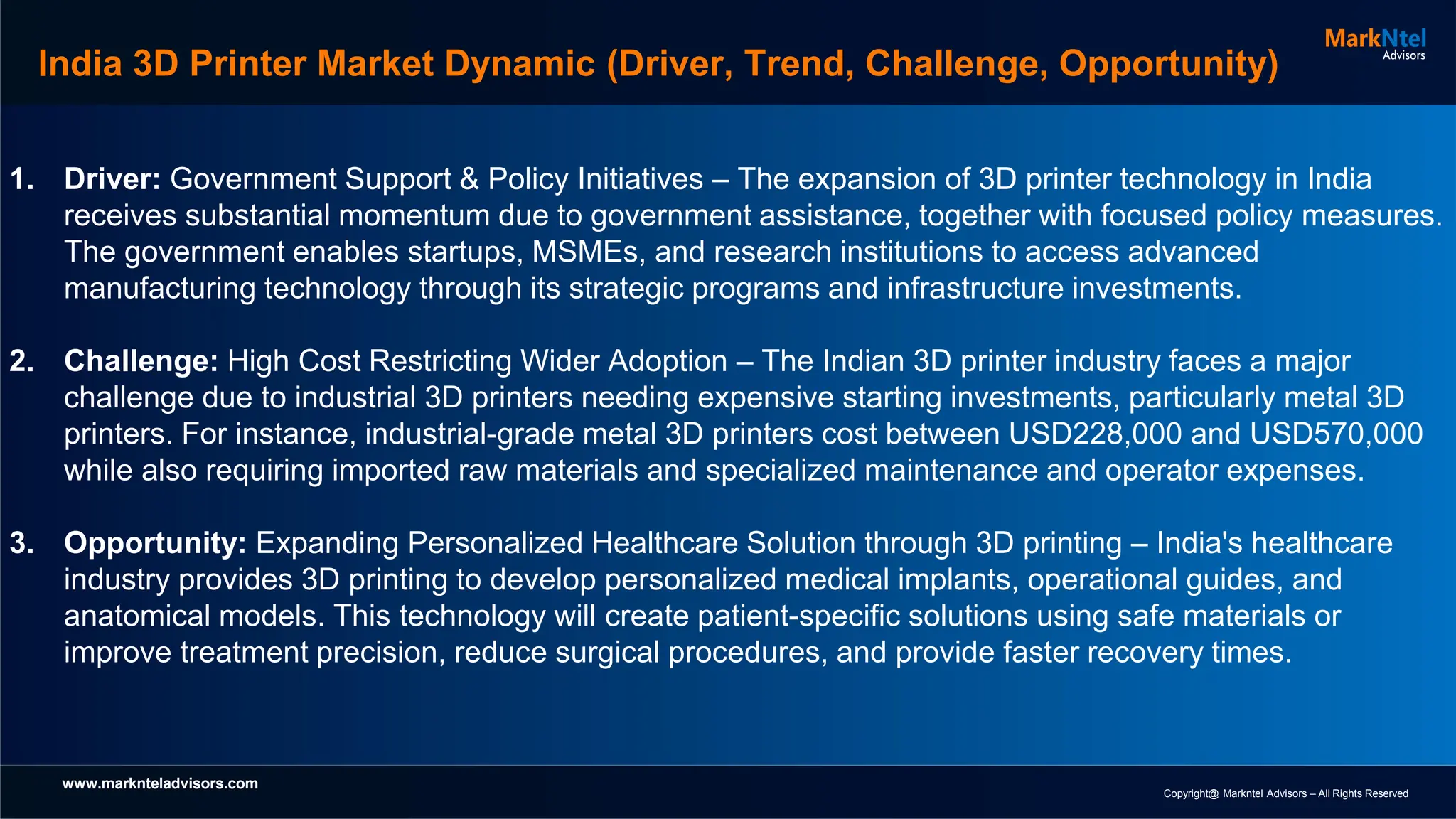 India 3D Printer Market size, Share, Trend by 2030 | PDF