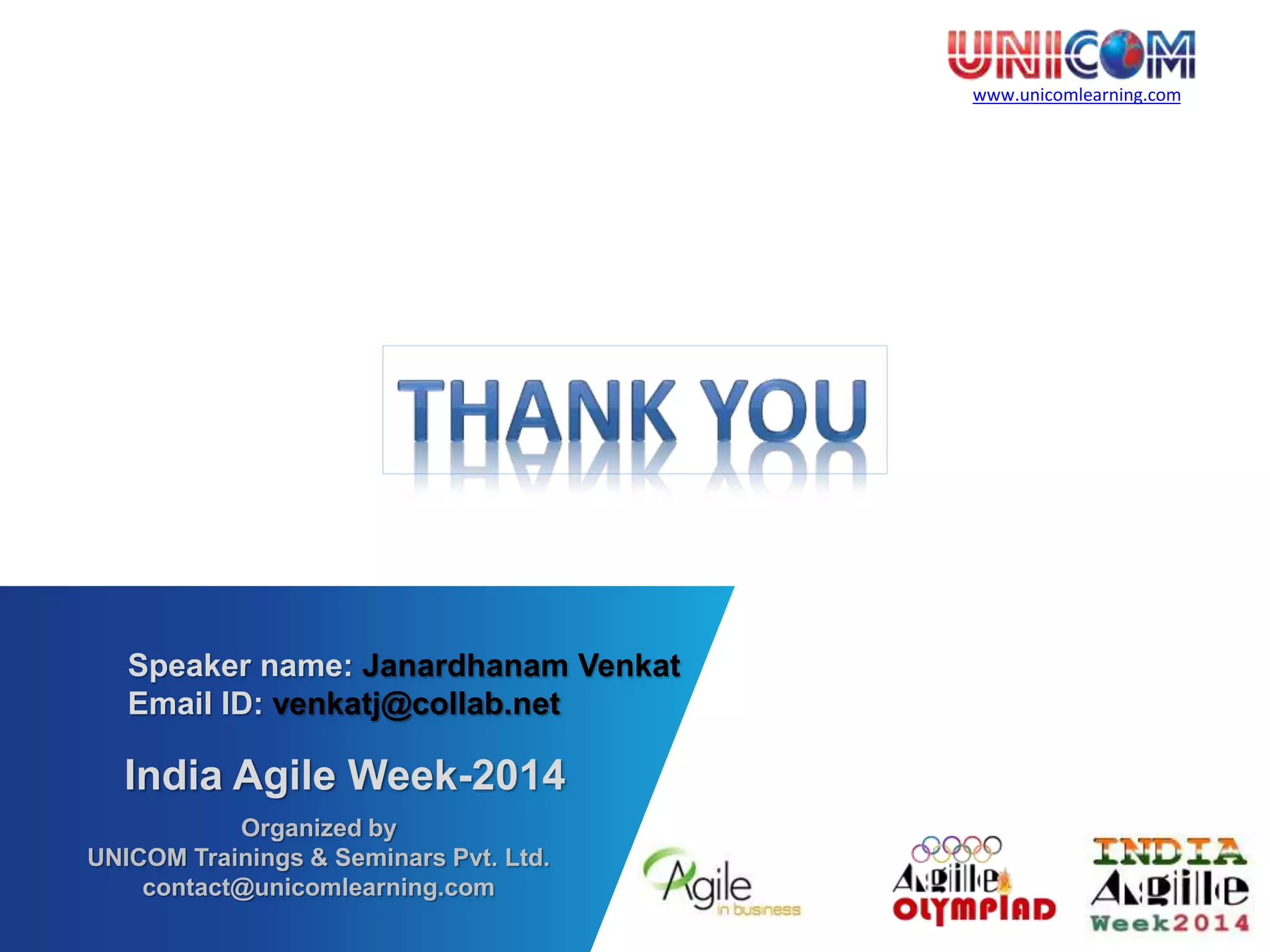 India agile week chennai - Agile maturity to scale for enterprise & blending with Devops | PPTX