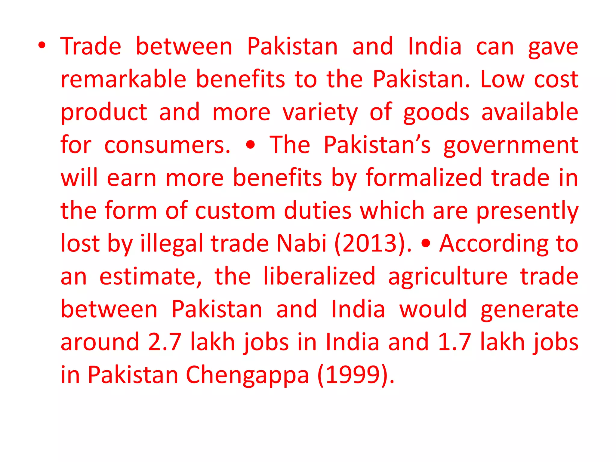 India and Pakistan Trade : A Glance | PPTX