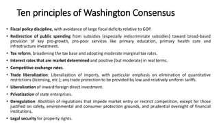 Neo liberalism and Washington Consensus - | PDF