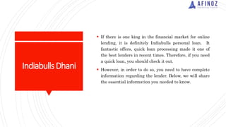Indiabulls Dhani Personal Loan | PPT