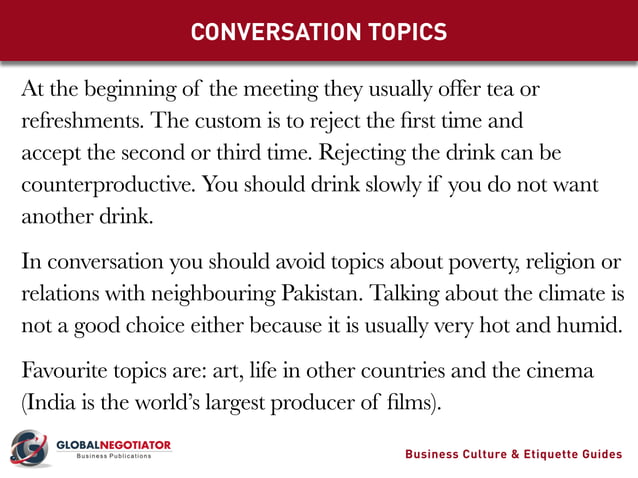 INDIA BUSINESS CULTURE AND ETIQUETTE GUIDE | PDF