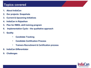 India Can - Mission on Skills and Livelihoods | PPT | Vocational ...