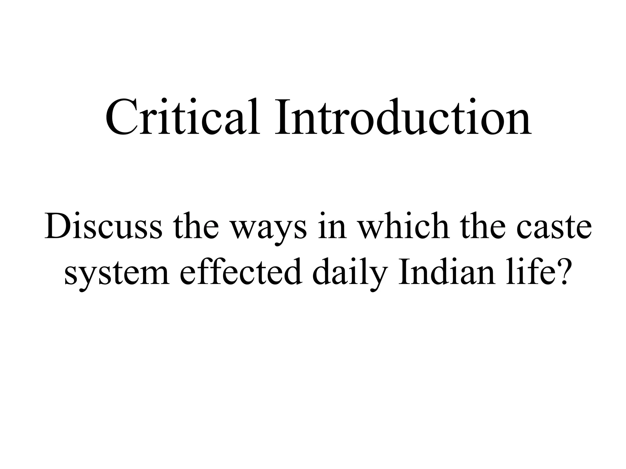 India Caste System and Hinduism | PPT