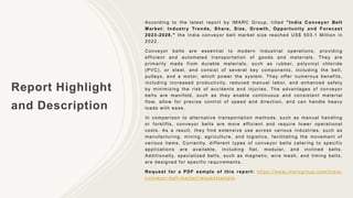 India Conveyor Belt Market PPT: Growth, Outlook, Demand, Keyplayer Analysis and Opportunity 2023 ...