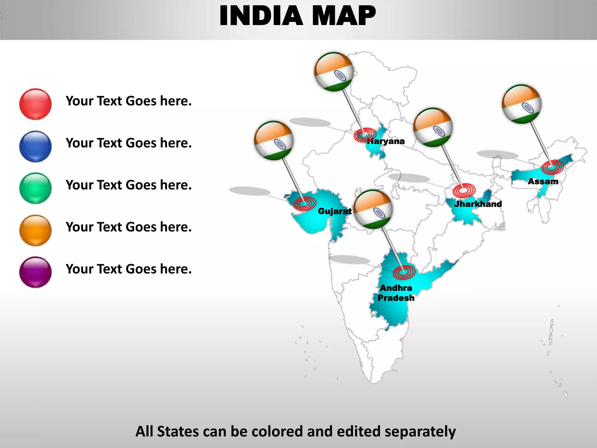 India country editable powerpoint maps with states and counties | PPTX