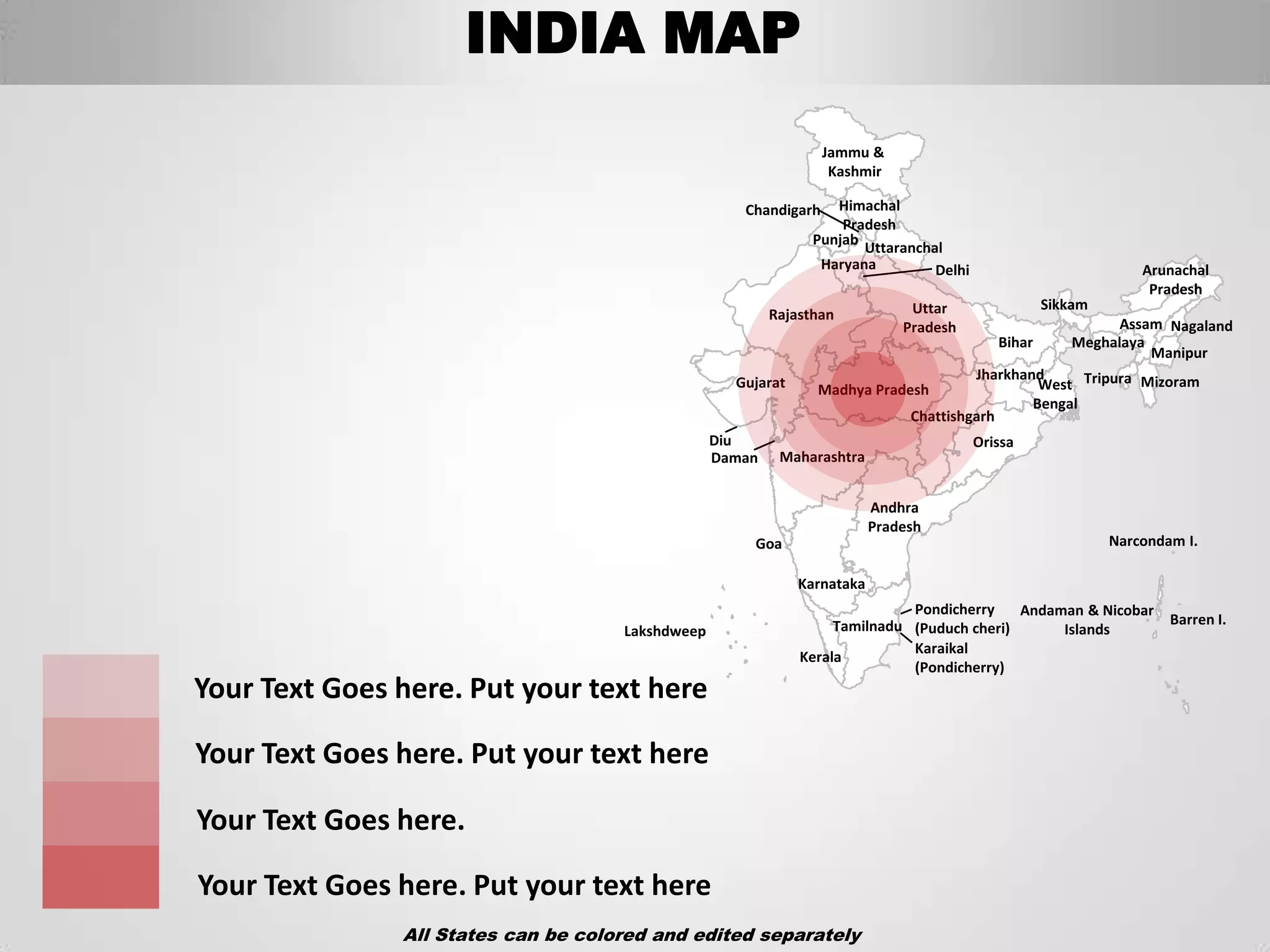 India country editable powerpoint maps with states and counties | PPTX