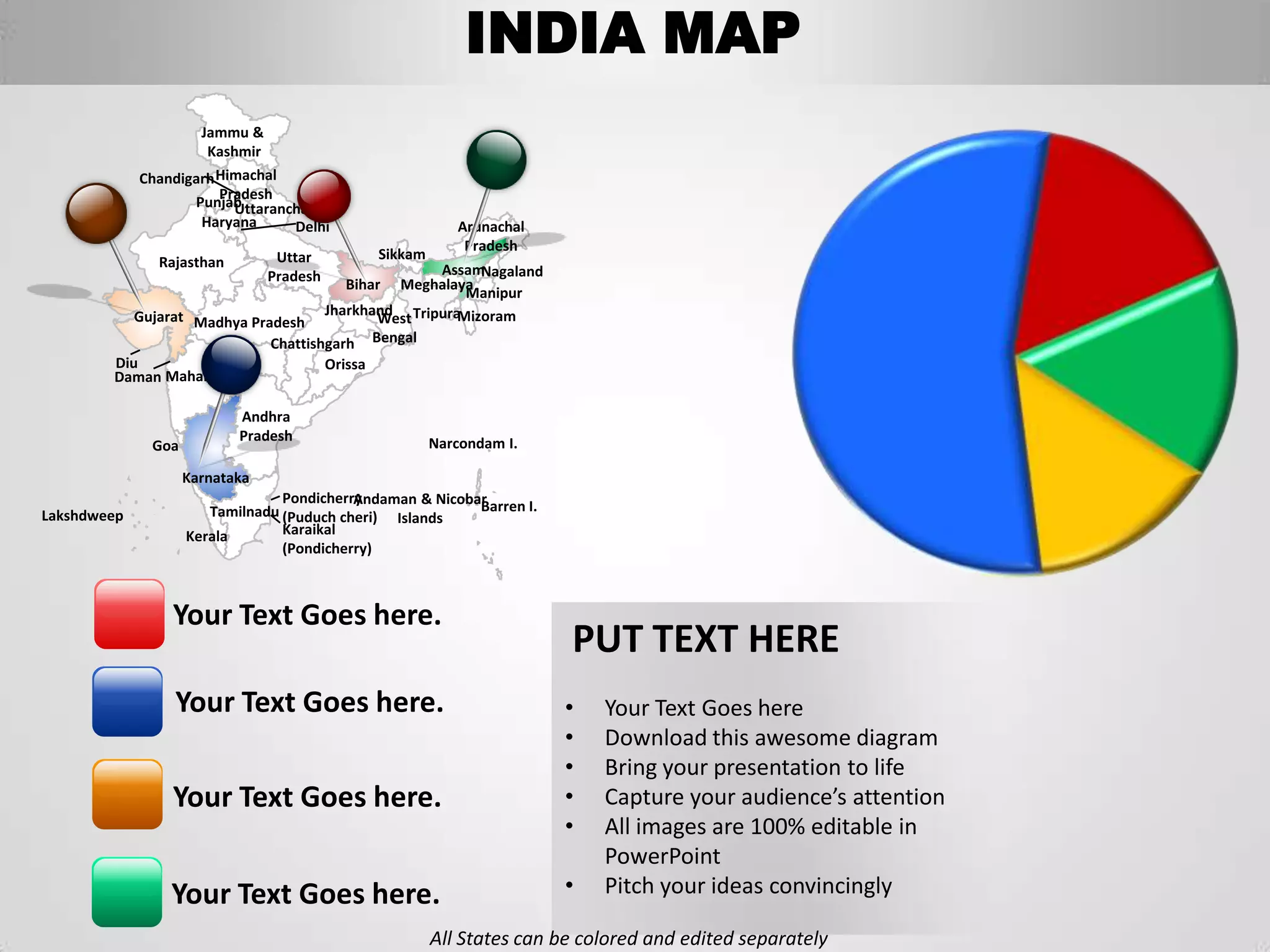 India country editable powerpoint maps with states and counties | PPTX