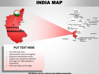 India country editable powerpoint maps with states and counties | PPTX