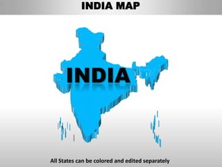 India country editable powerpoint maps with states and counties | PPTX