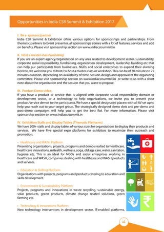 India CSR Summit and Exhibition 2017-Pre-Event Brochure | PDF
