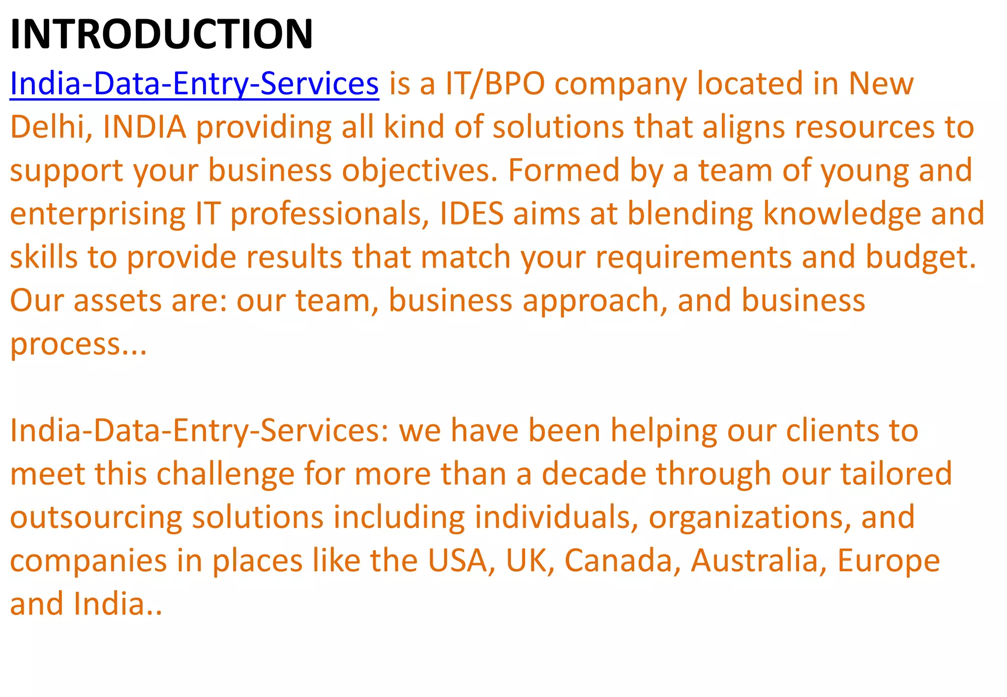 India data entry | PPTX