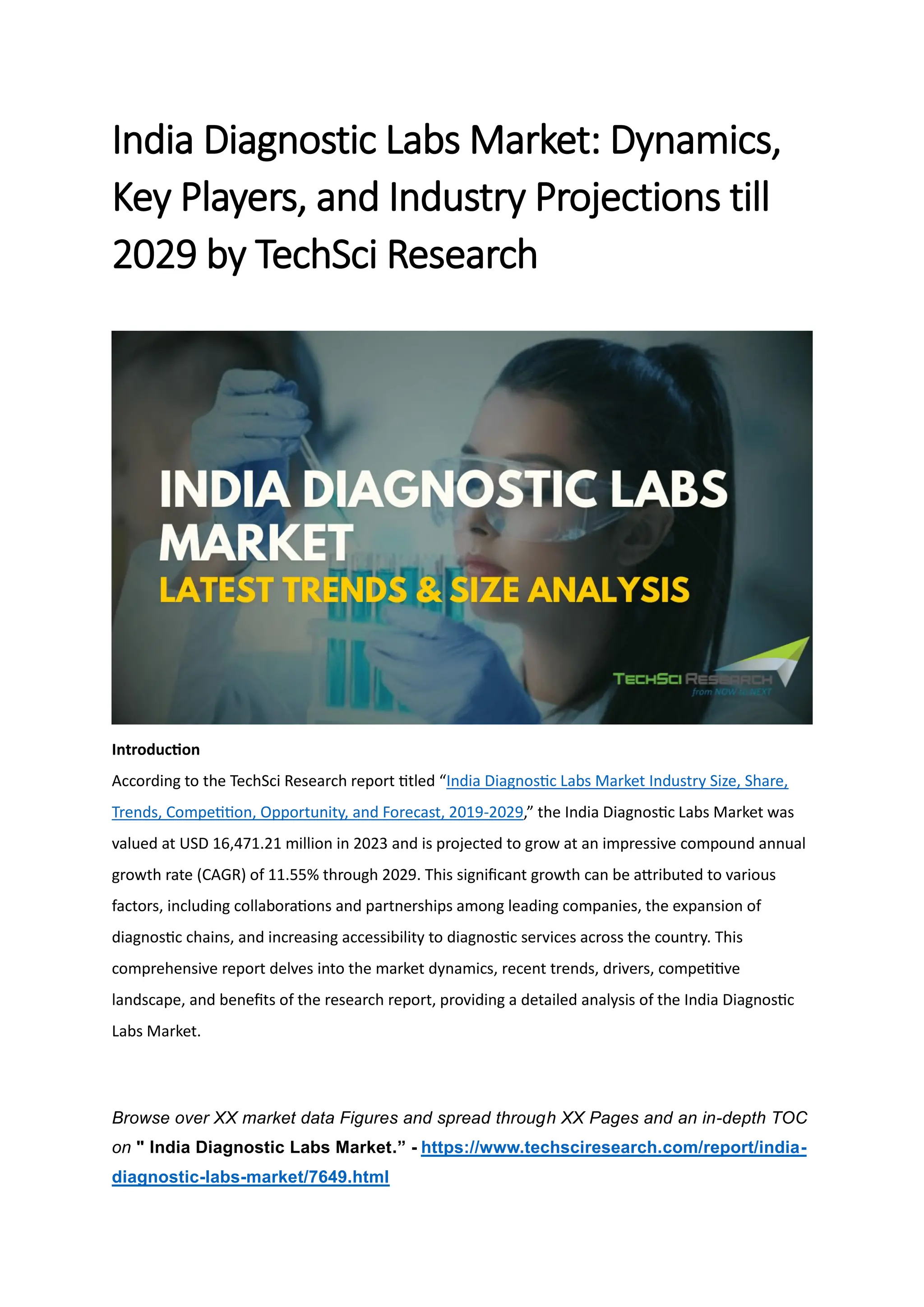 India Diagnostic Labs Market: Dynamics, Key Players, and Industry ...